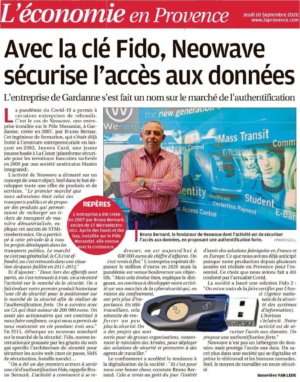 "Gardanne : avec la clé FIDO, NEOWAVE sécurise l'accès aux données ...